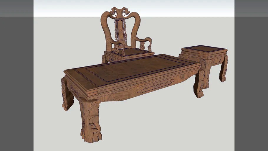 ban ghe co dien 3d model