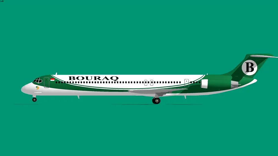 Bouraq McDonnell Douglas MD-82 3d model