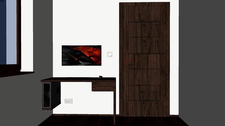 Computer Desk + door 3d model