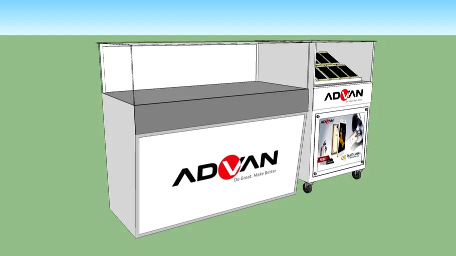 Show Case, Meja Display Advan 3d model