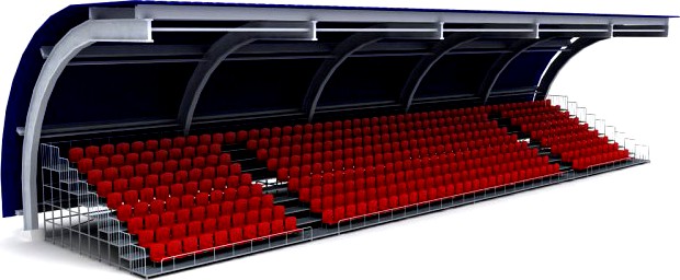 Stadium seating tribune canopy 3 3D Model