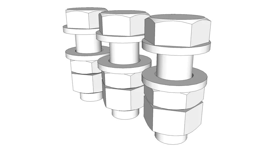 Bolt&nut M24 3d model