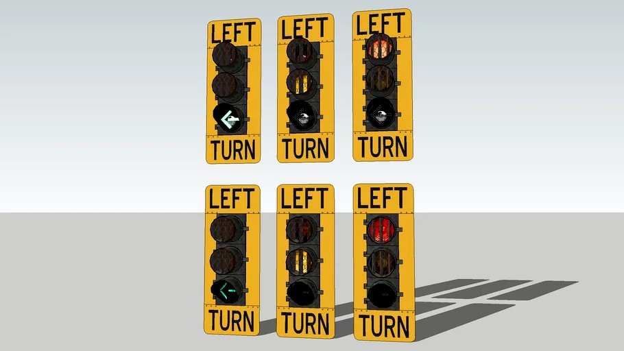 Vintage 8-inch louvered Left Turn signals 3d model