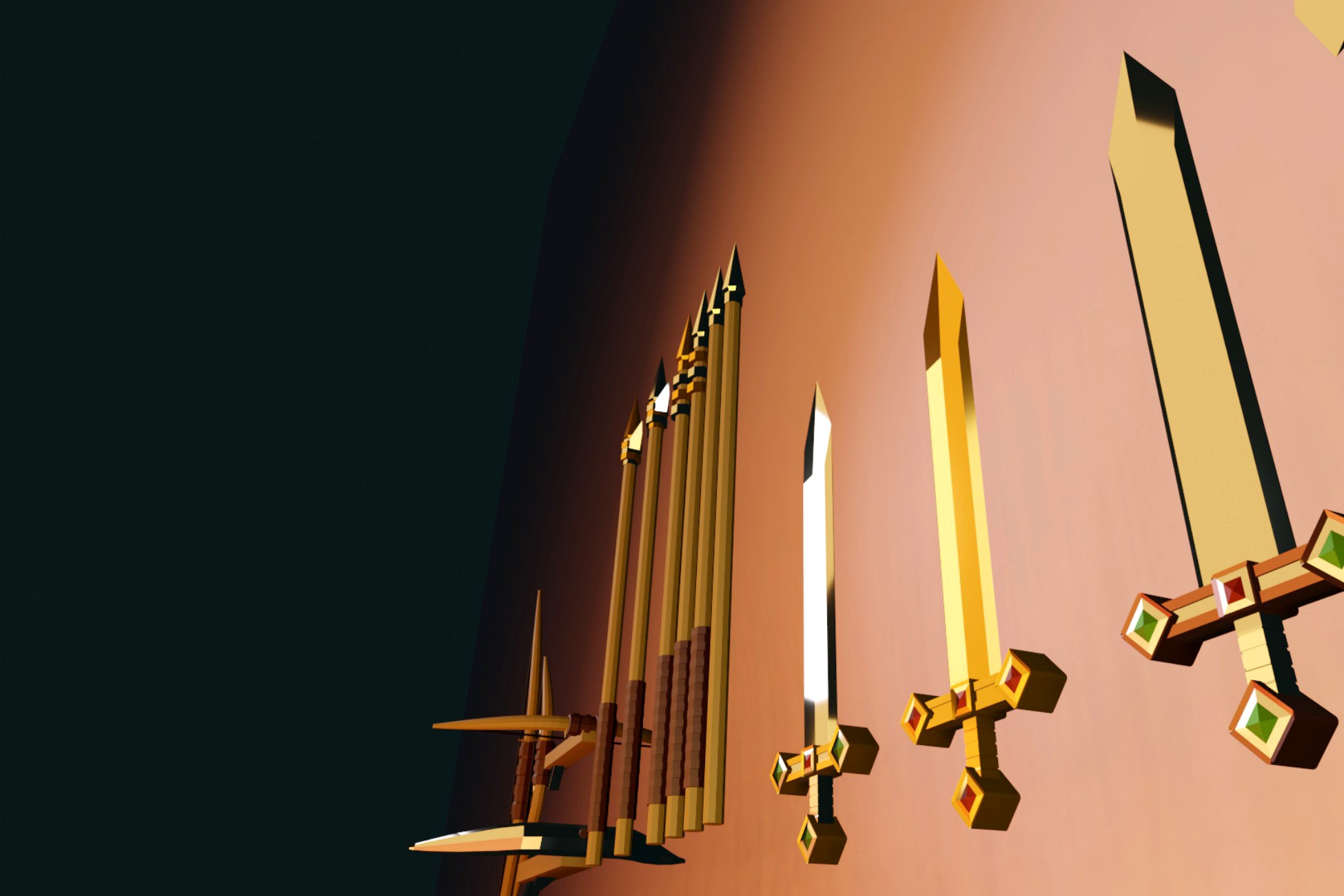 Low Poly Medieval Weapons Pack [BIG] Modular 3d model