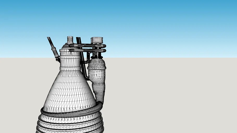 F1 rocket engine 3d model