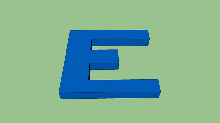 Letra E de goma eva. 3d model