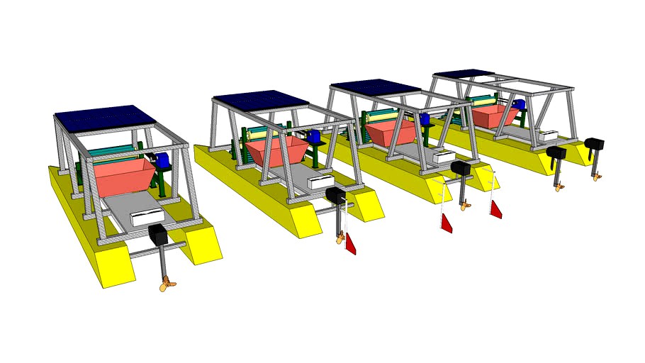 Design variants control of catamaran device collection facilities on ...