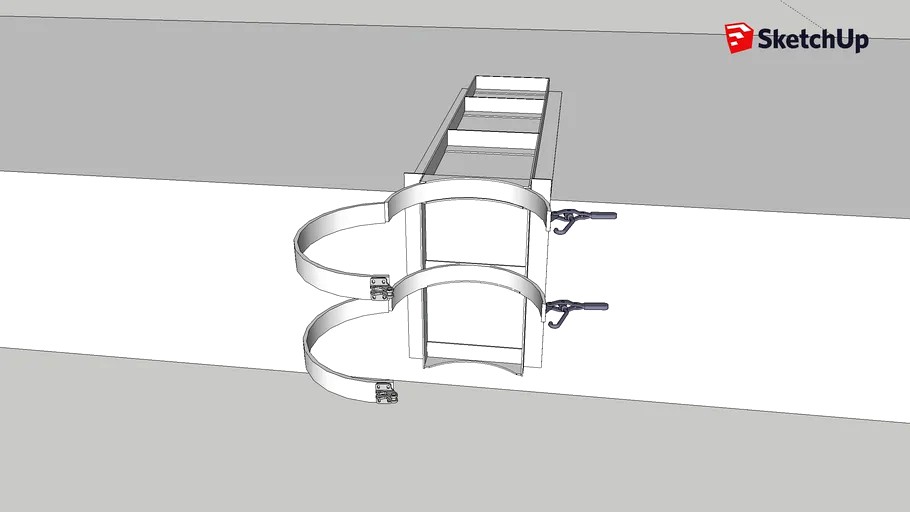 Pile driving barge pile liner template 3d model