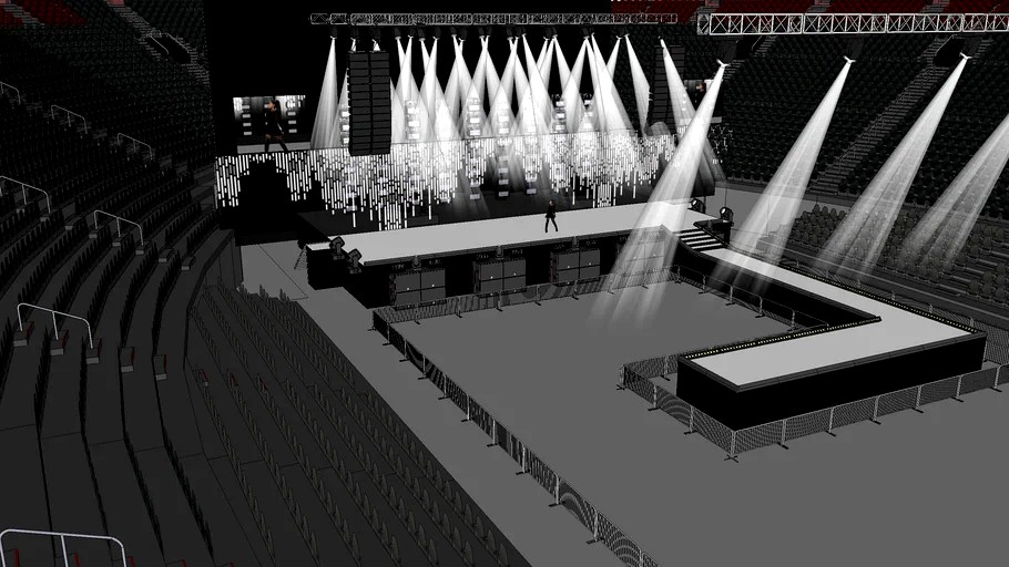 Moonlight tour staring Ariana Grande at MSG 3d model