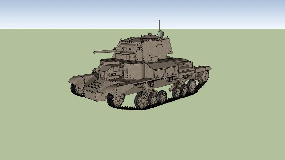 Cruiser Tank Mark I A9 3d model