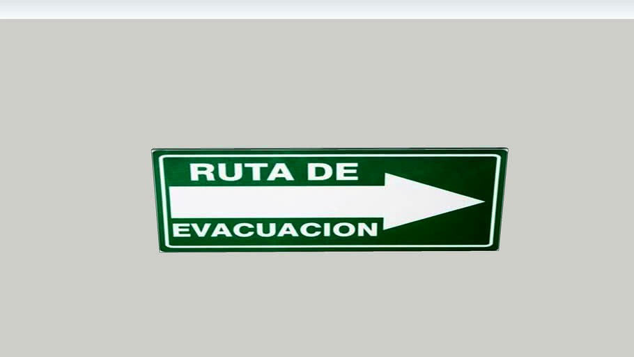 Letrero de ruta de evacuación derecha 3d model