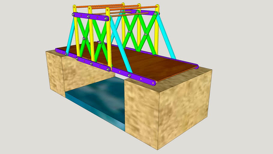 Maquette de passerelle à treillis 3d model