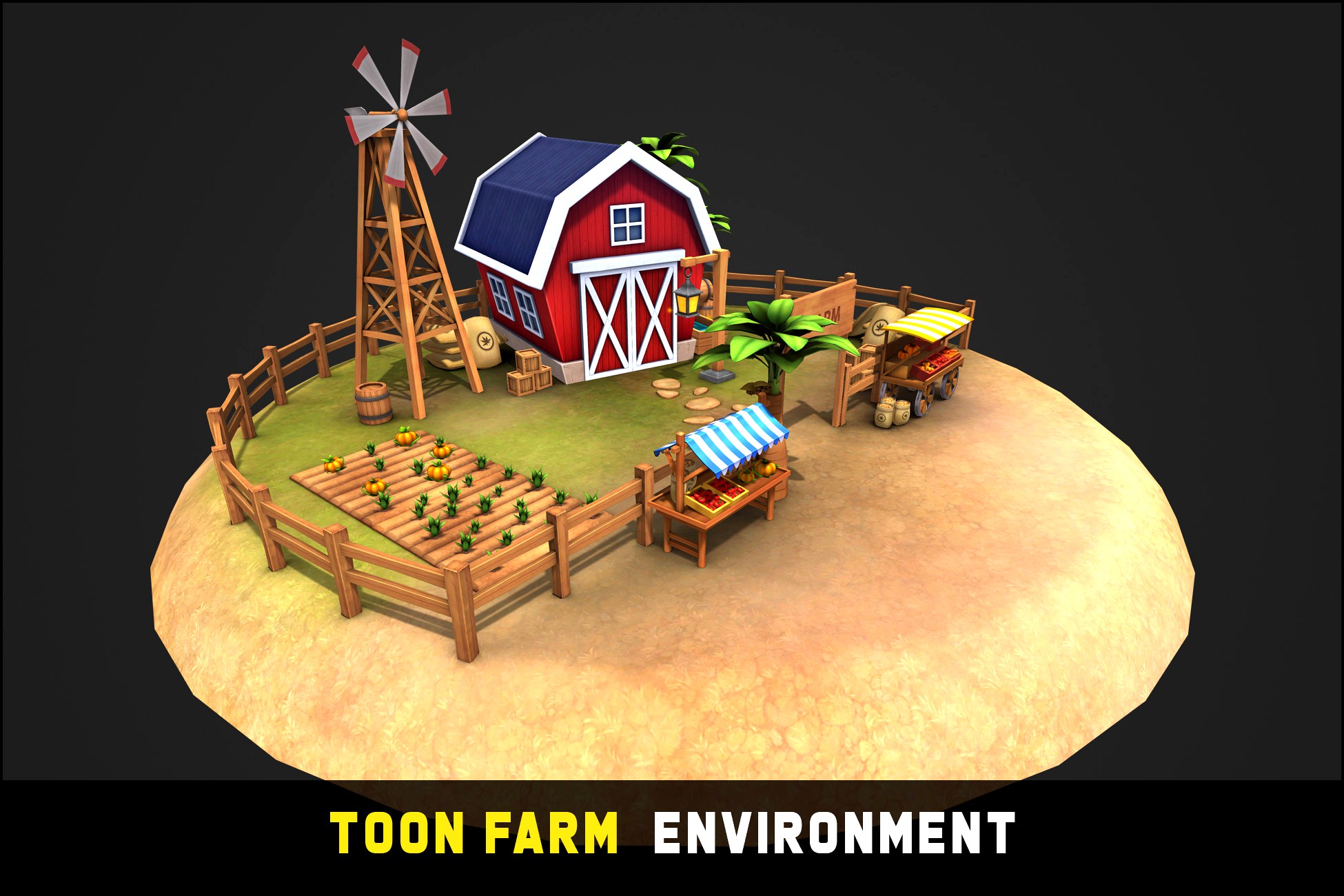 Toon Farm Environment 3d model