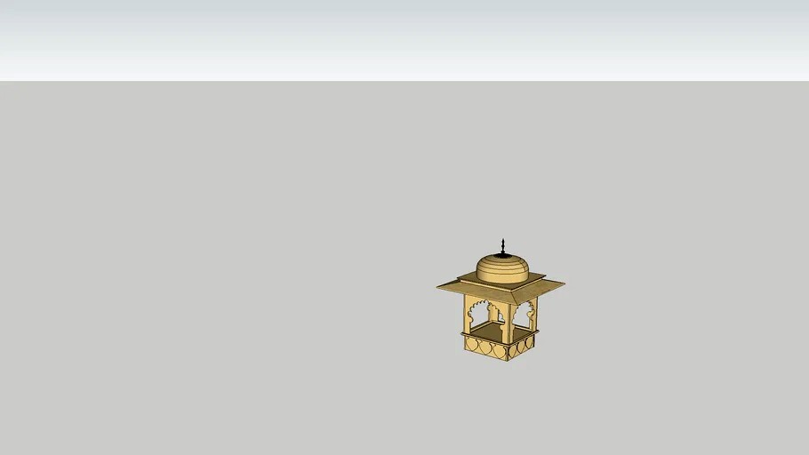 Chhatri in a heritage-styled museum 3d model