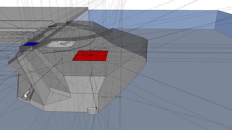 Mount Giza, surveying, access drains, surface templates 3d model