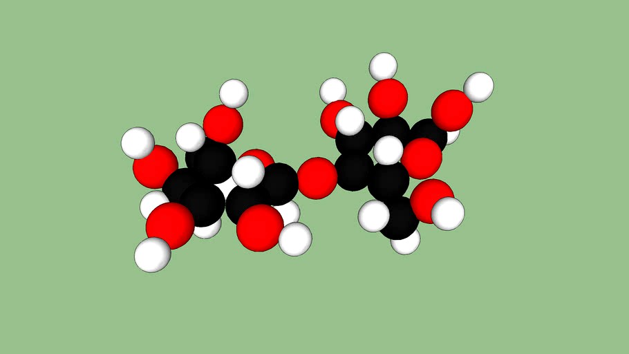 Carbohydrates Lactose molecule 3d model