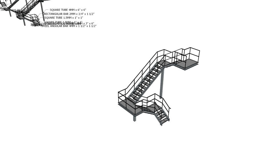fire exit stairs 3d model