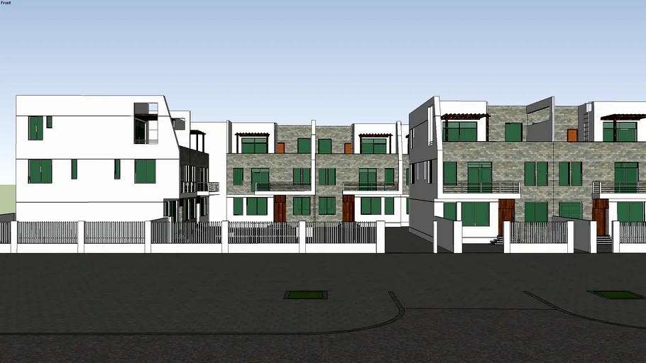 Compound Villas triplex 3d model