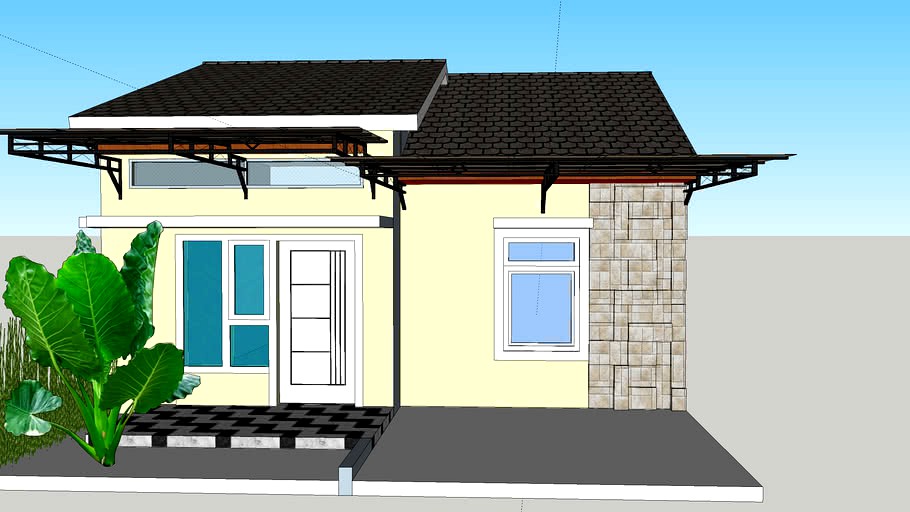 rumah perumahan biasa 3d model