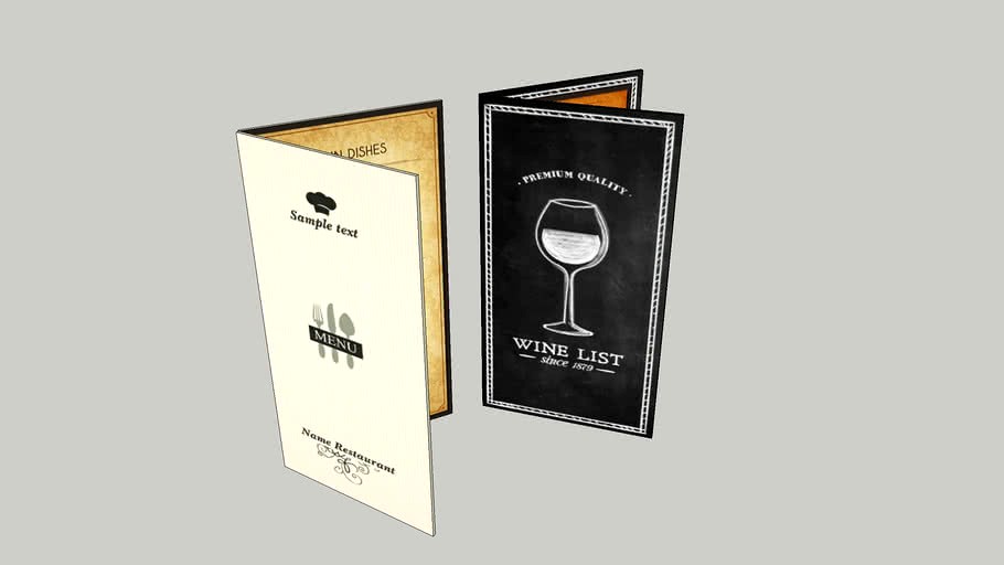 菜單 MENU Main course drinks 3d model