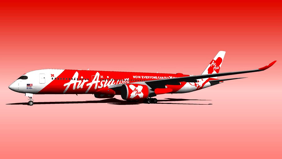 Airbus-A350-900 Malaysia D7 AirAsia X 3d model