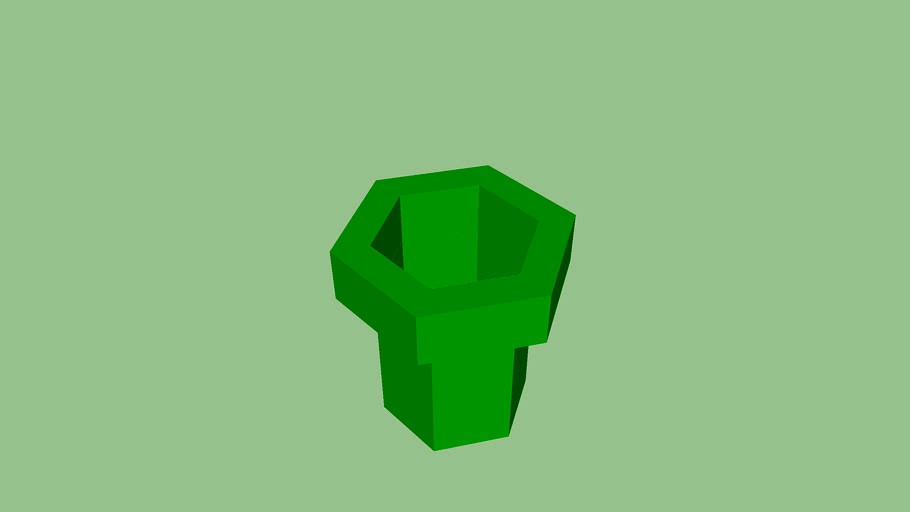 Super Mario green pipe (Low poly) 3d model