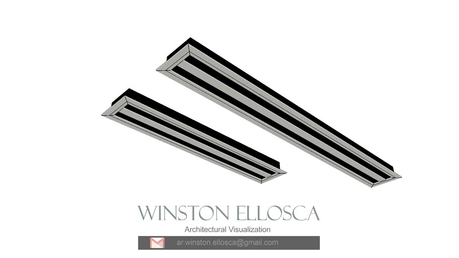 150x600mm CEILING LINEAR GRILLE DIFFUSER 3d model