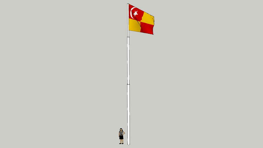 3D Bendera Selangor Flag model
