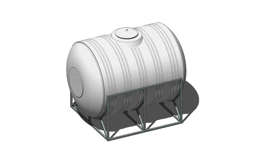Inox water tank 02- ket nuoc inox 1500 liter 3d model