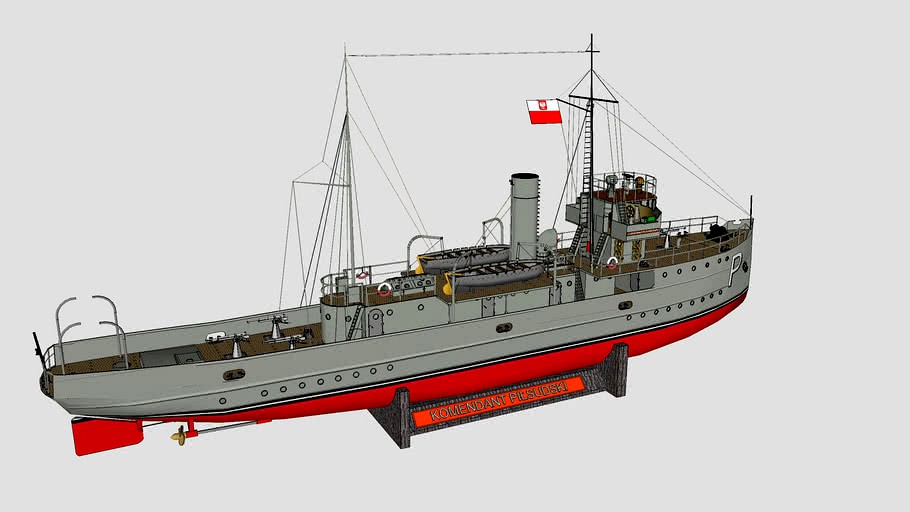 ORP Komendant Piłsudski 3d model