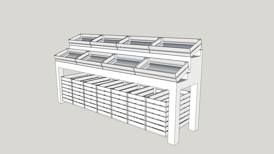 Farmers Market Display Shelf 3d model