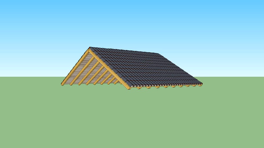 tejado teja negra 3d model