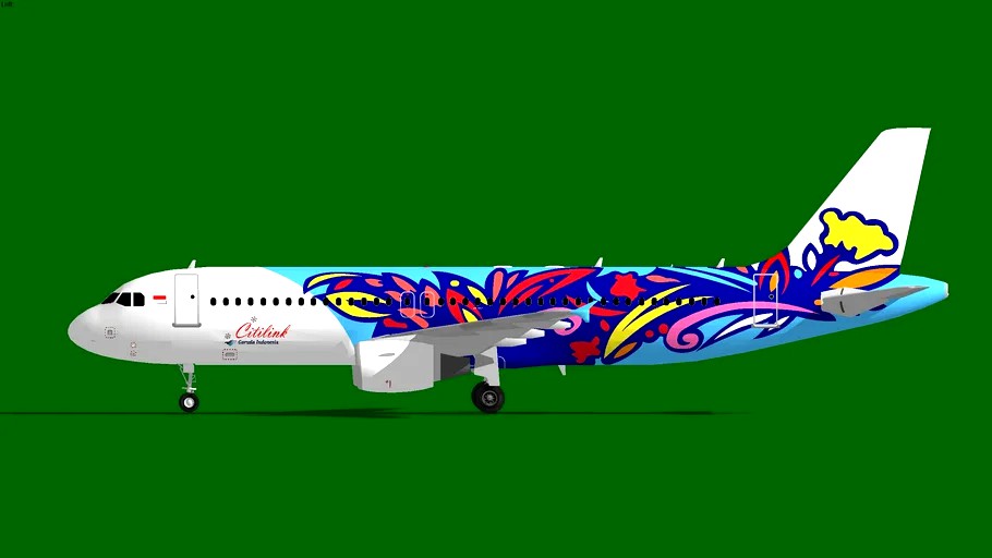 Citilink Airbus A320-200 Floral Batik Livery 1 3d model