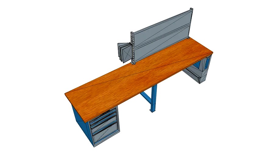 LISTA - workbench with aggregate tower and drawer cabinet 3d model