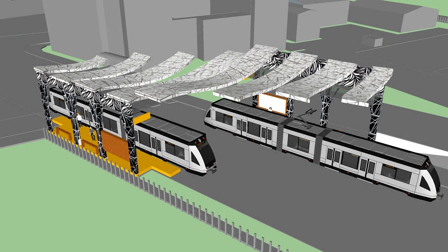 light rail station at UNSW 3d model