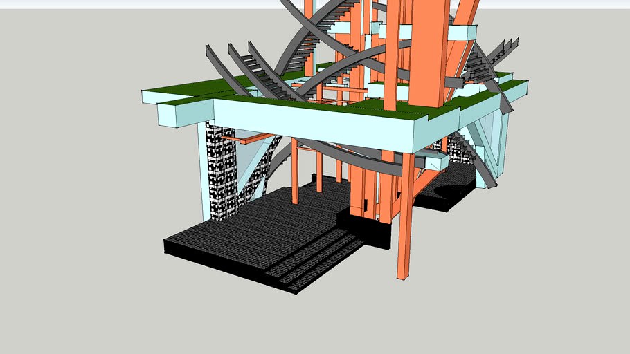 Submission 2 Final Sketchup model( Sky Tree Station) 3d