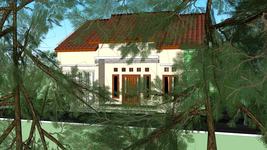 rumah minimalis desa 3d model