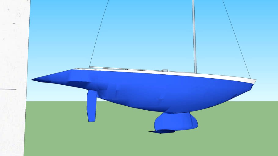 Stars and Stripes 12 Meter Sailboat 3d model