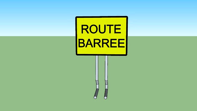 panneaux route barre 3d model