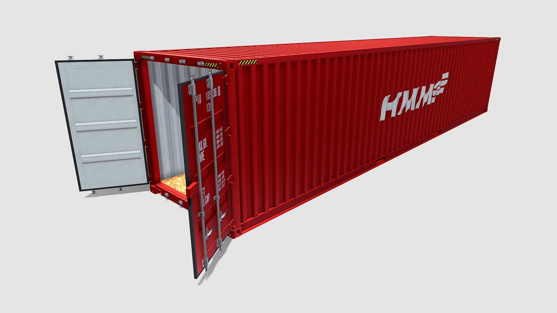40ft Shipping Container HMM v4 3d model