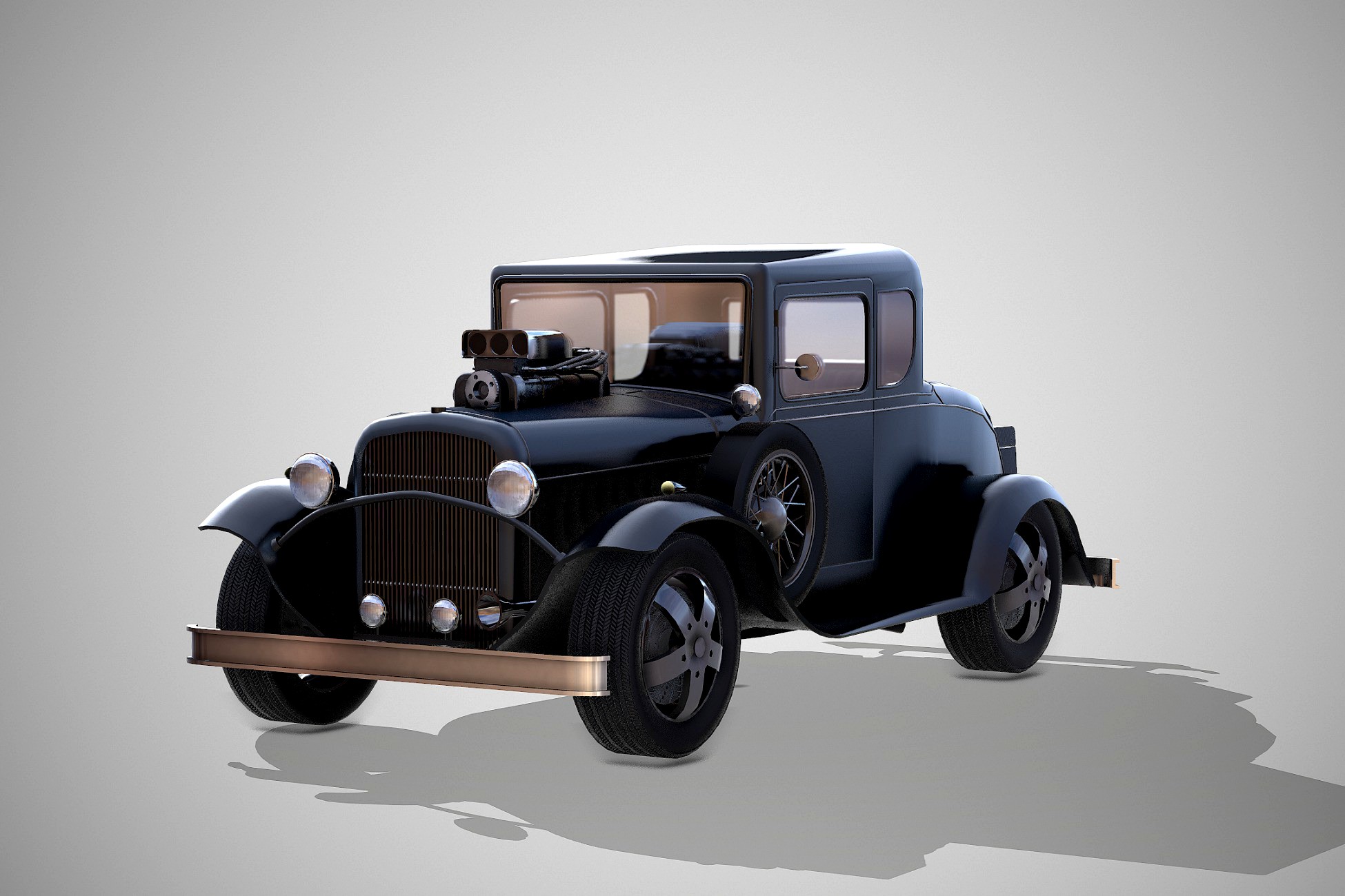 Classic retro sports car 3d model