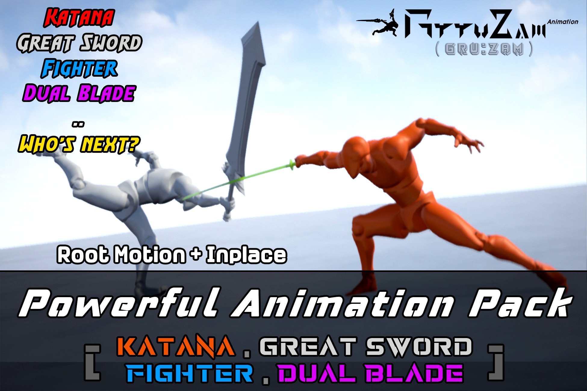 Dual Blade + Fighter 2Assets Pack 3d model