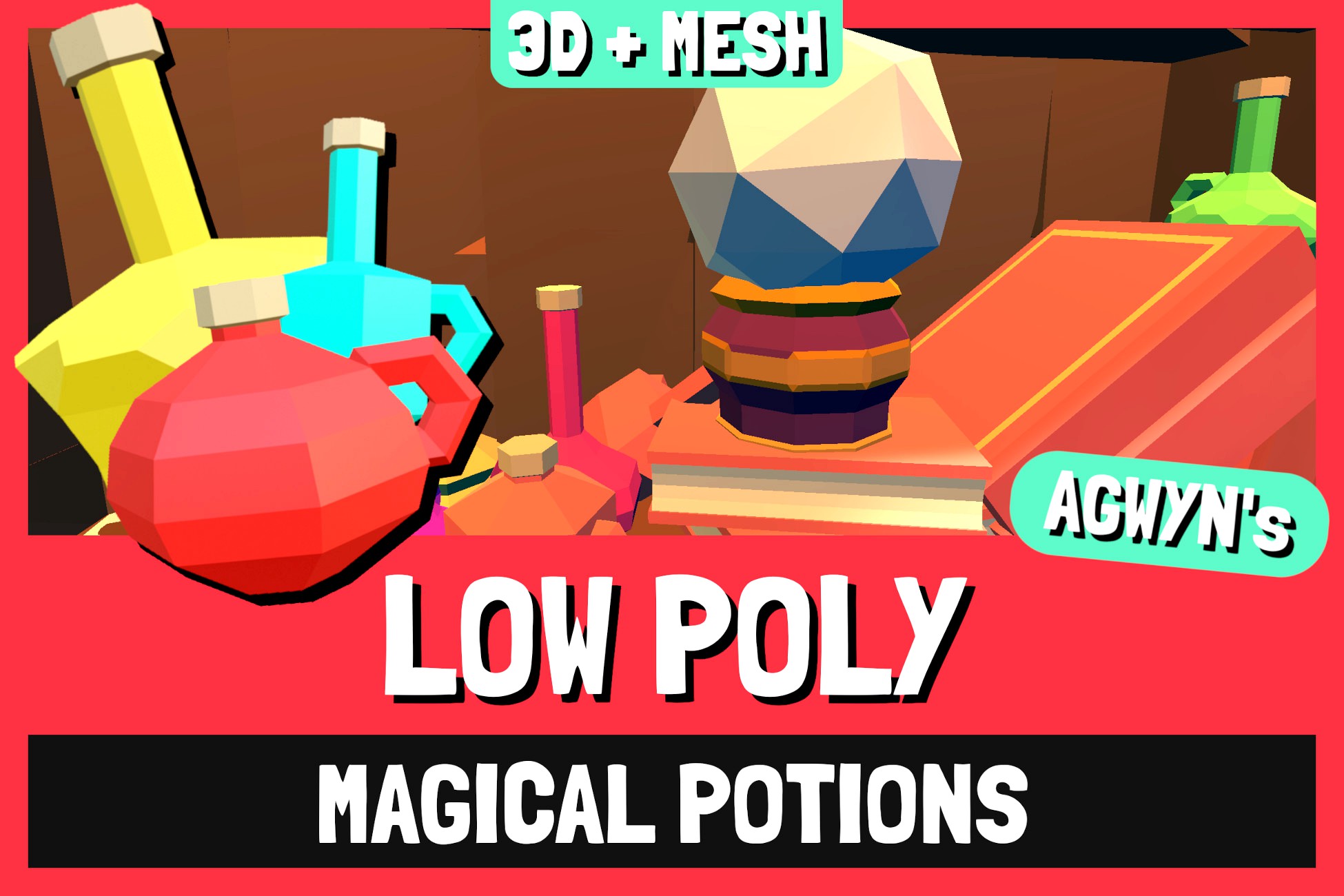 LOW POLY - Magical Potions Pack 3d model