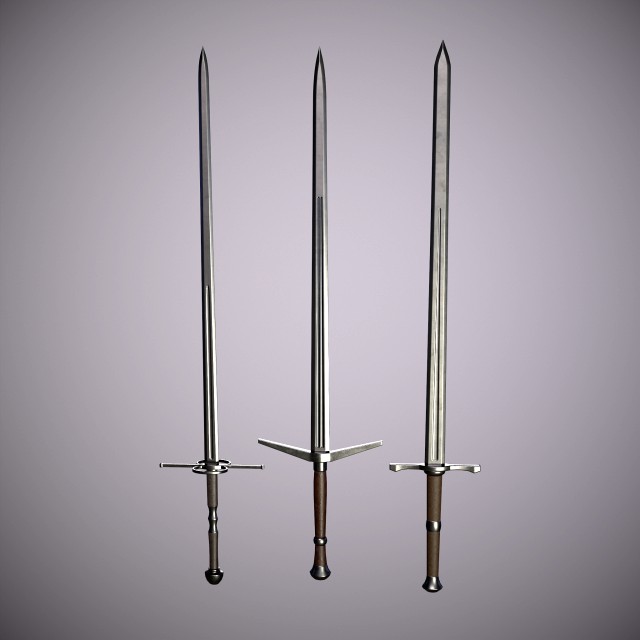 two-handed swords 3d model