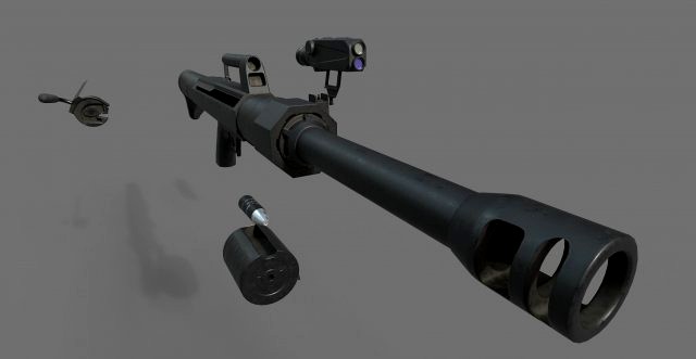 chinese automatic grenade launcher qlu-11 lg-5 3d model