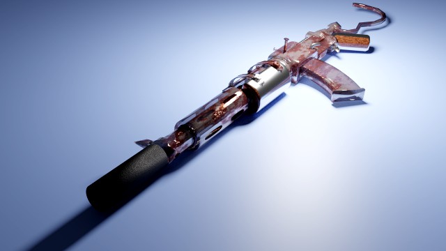 apocalypse style automatic rifle 3d model