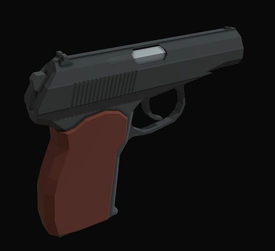 Makarov Low Poly 3d model