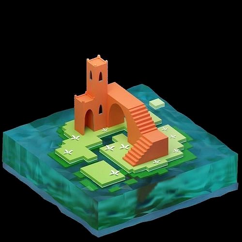 Abstract isometric Castle 3d model