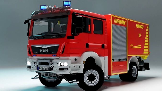 MAN TGM Crew Cab 4x4 Feuerwehr 3d model