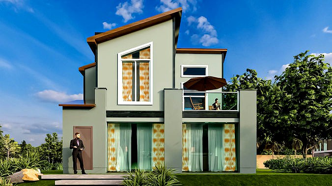 Tiny House Mini Modern Villa 3d model